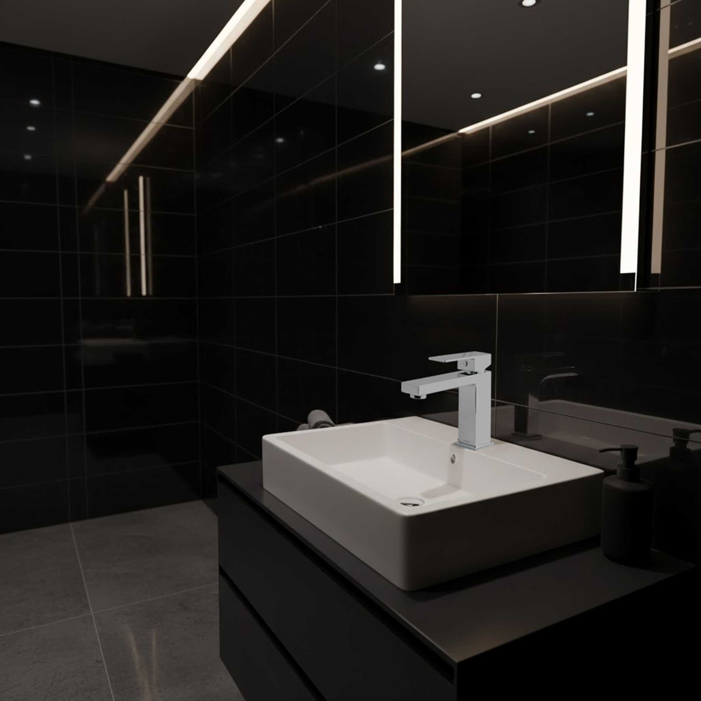 MONOMANDO CORTO PARA LAVABO CROMO – Pórtico